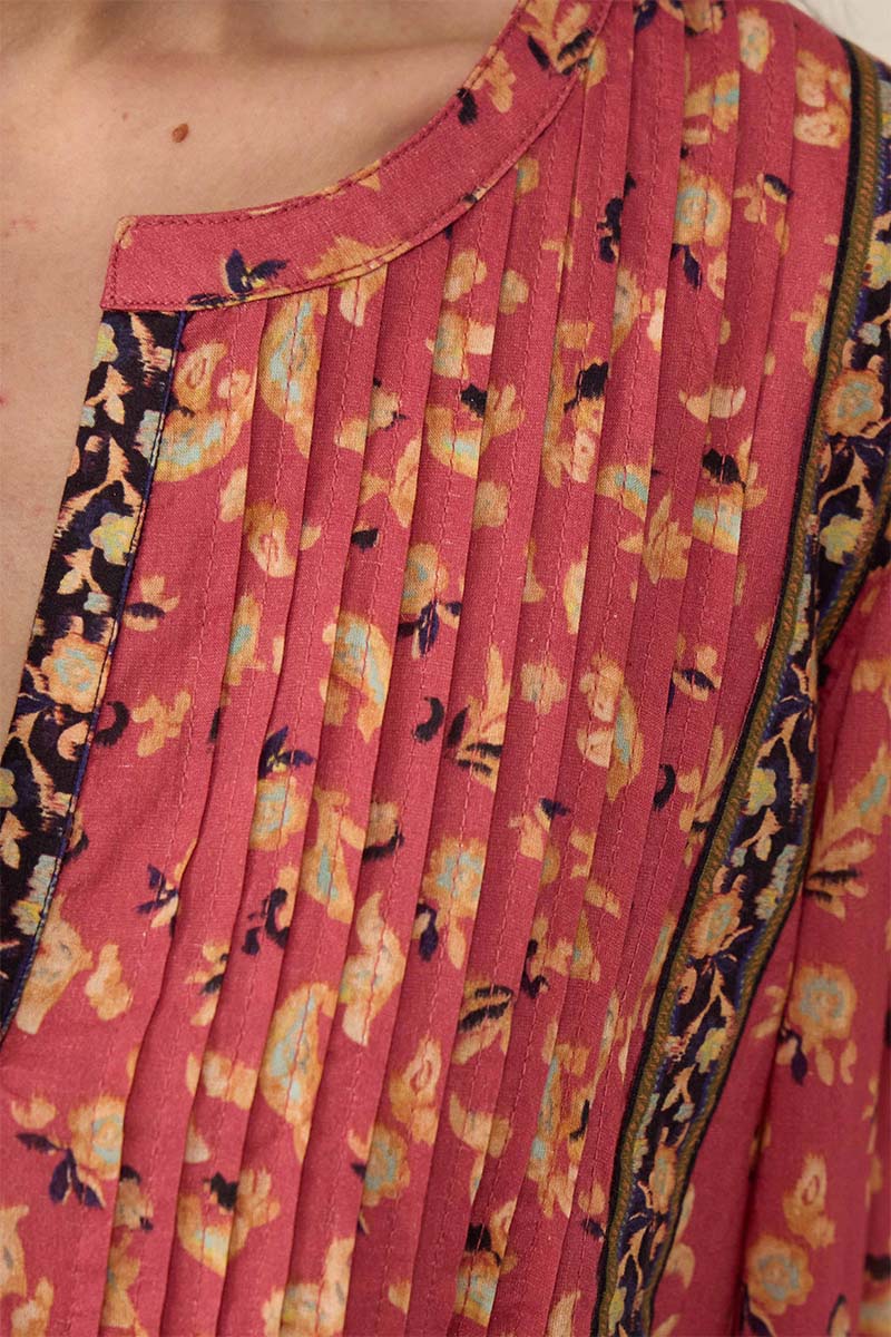 Darney Floral Print Cotton Top