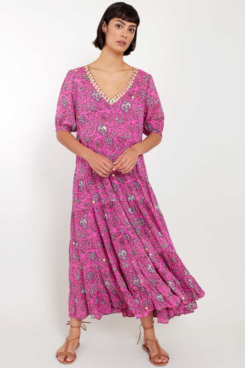 Cornelia Fuchsia Boho Dress