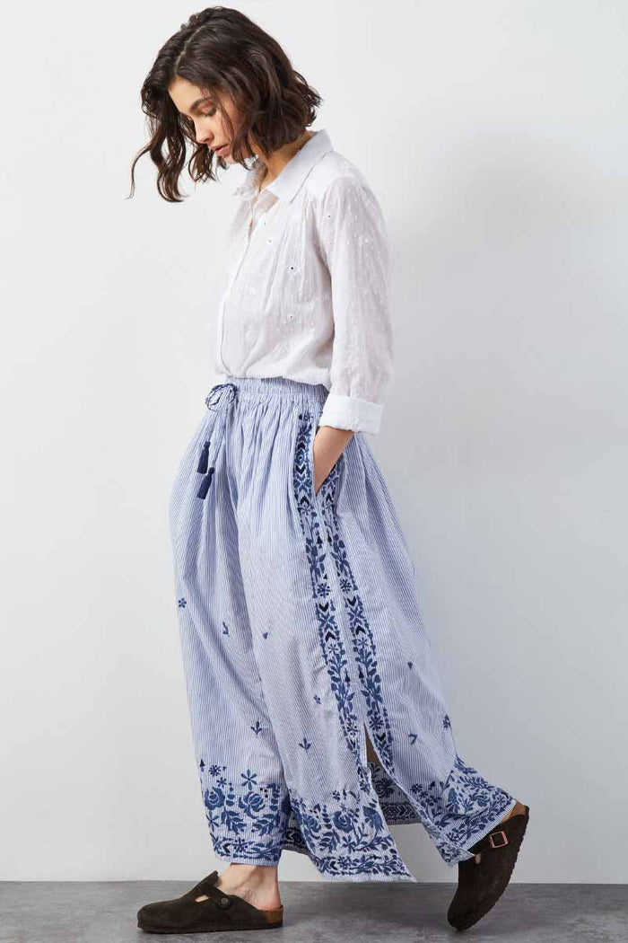 Teleri Floral Embroidered Cotton Skirt