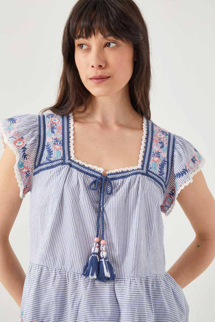 Teleri Stripe Cotton Top