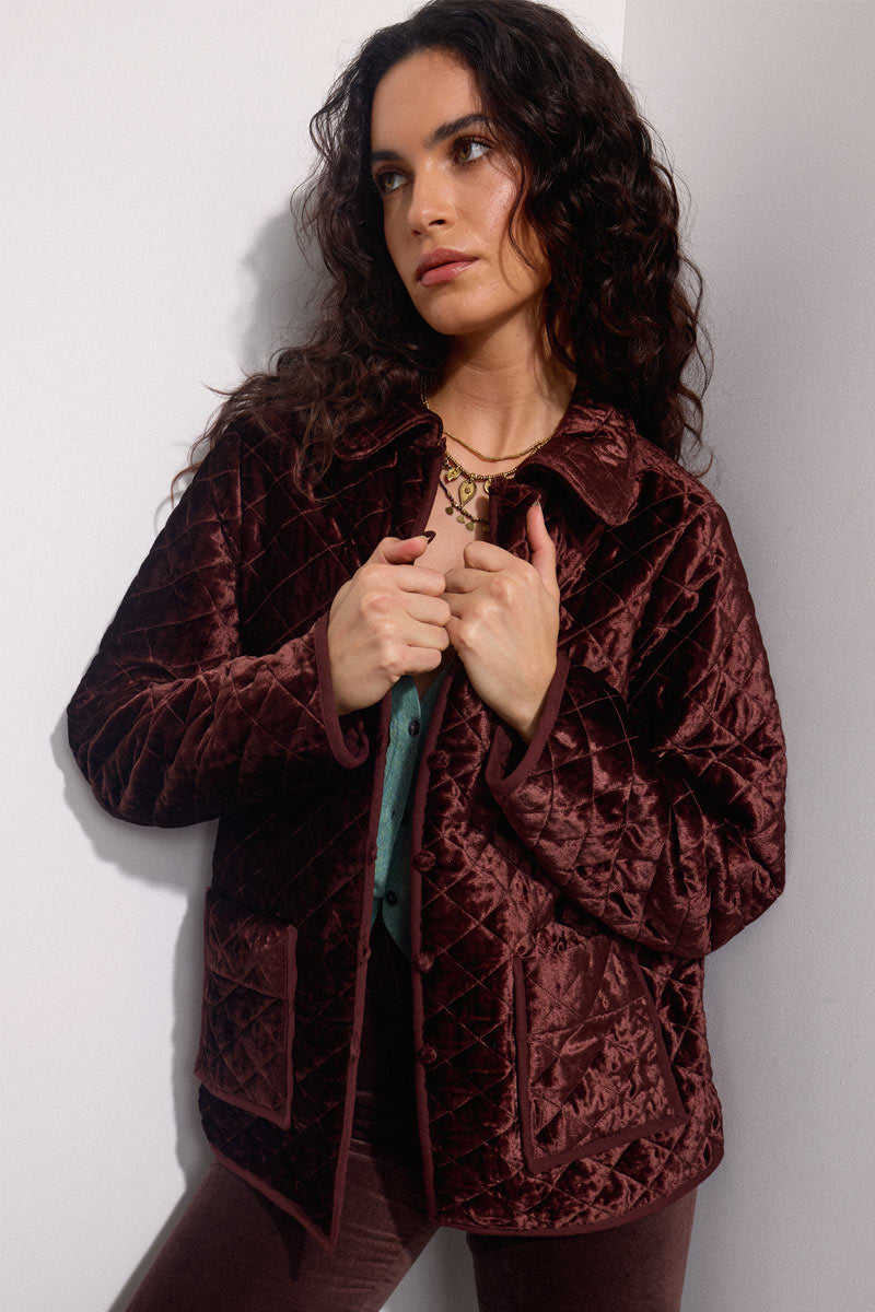 Maria Velvet Quilted Jacket – east.co.uk