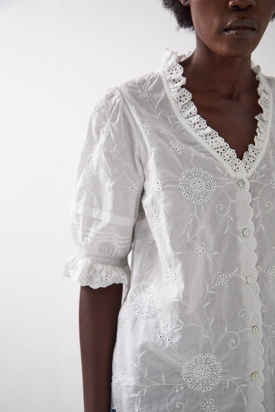 Bria Broderie Anglaise Cotton Top
