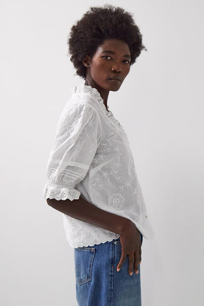 Bria Broderie Anglaise Cotton Top
