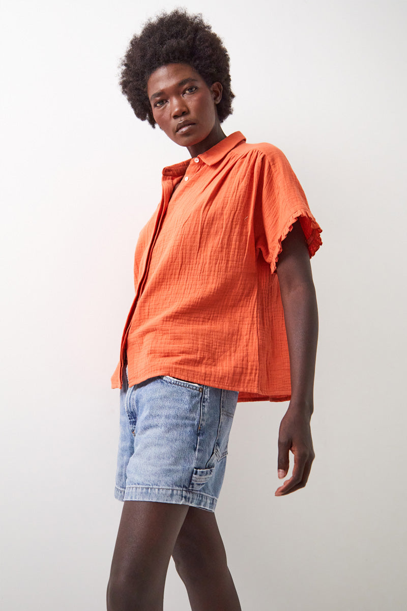 Stephanie Cotton Rust Top